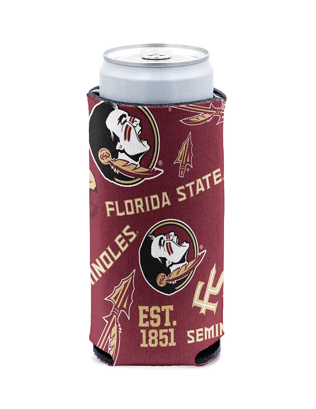 FSU Scatterprint Tall Can Cooler | Barefoot Campus Outfitter
