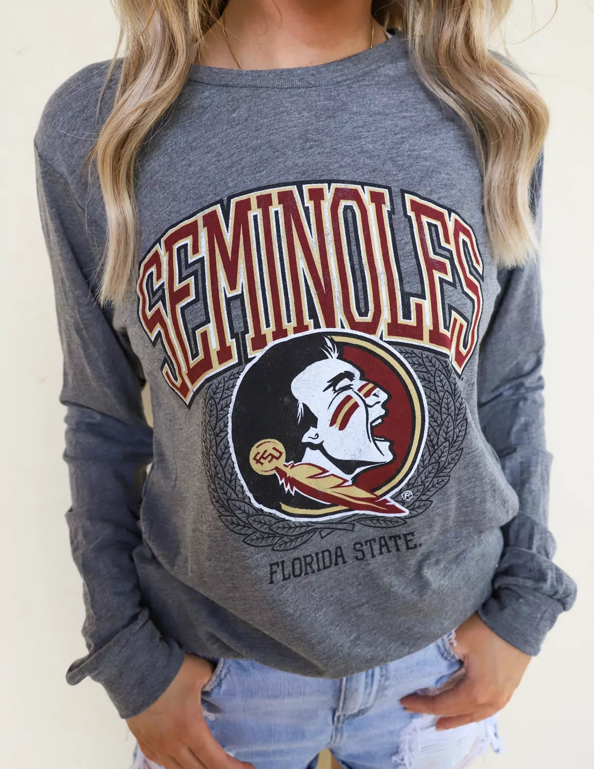 FSU Vintage Laurel Long Sleeve | Barefoot Campus Outfitter
