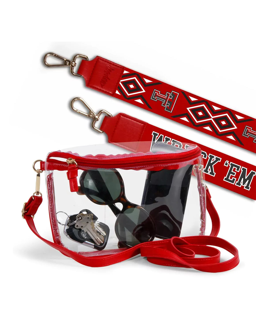 Texas Tech Lexi Clear Purse + Strap | Barefoot Campus Outfitter