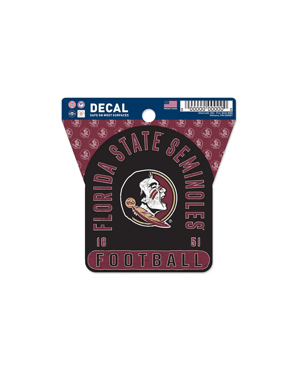 FSU Seminoles Football Clean Cut Decal | Barefoot Campus Outfitter